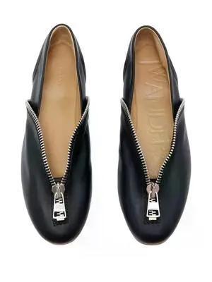 JW Anderson Zip-detail Leather Ballerina Flats
