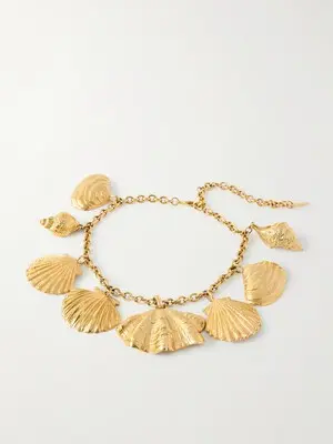 Chloé Tone Shell Charm Necklace - Gold