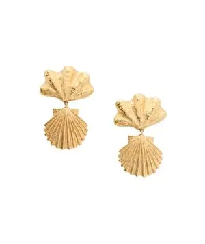 Chloé Shell Clip On Earrings - Gold