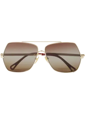 Chloé Oversized Aviator-style Sunglasses - Gold