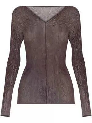 Issey Miyake Chiffon Top - Brown