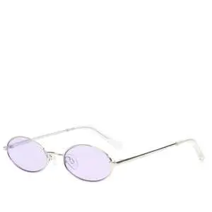 Le Specs Love Train Oval Sunglasses - Silver