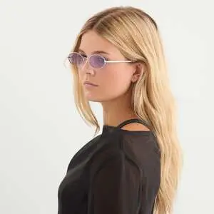 Le Specs Love Train Oval Sunglasses - Silver