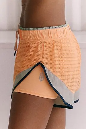 Free People Run For The Hills Shorts - Neon Clementine Combo