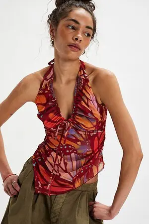 Free People Butterfly Effect Halter Top - Fiesta Combo