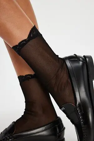Only Hearts Tulle Lace Ankle Socks Black