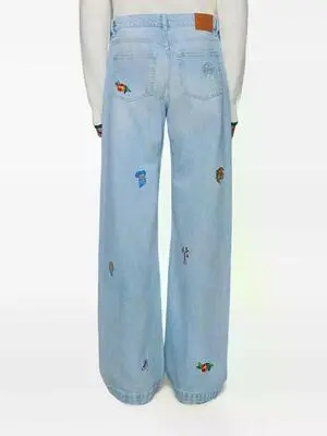 Casablanca Embroidered Wide-leg Jeans