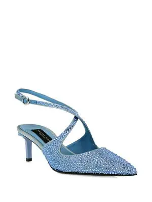 Philipp Plein 55mm Slingback Strass Pumps - Blue