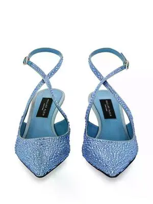 Philipp Plein 55mm Slingback Strass Pumps - Blue