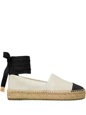 Tory Burch Leather Espadrilles - Neutrals