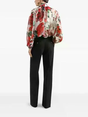 Dolce & Gabbana Rose-print Chiffon Blouse