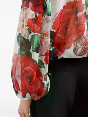 Dolce & Gabbana Rose-print Chiffon Blouse
