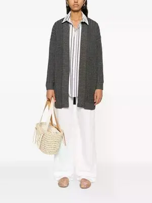 Eleventy Metallic-threading Cardigan - Grey