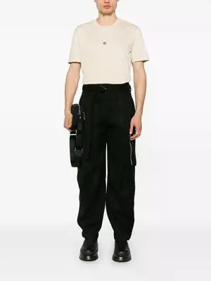 Givenchy 4g-embroidery Cotton T-shirt - Neutrals