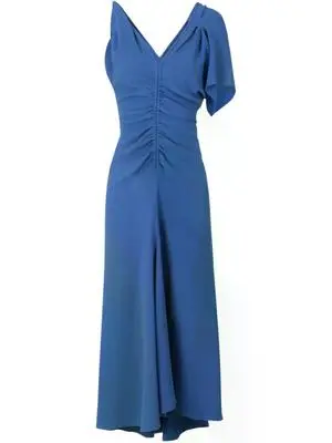 Victoria Beckham Ruched Asymmetric Midi Dress