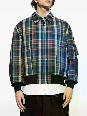 Comme Des Garçons Checked Bomber Jacket - Green