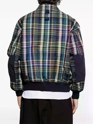 Comme Des Garçons Checked Bomber Jacket - Green