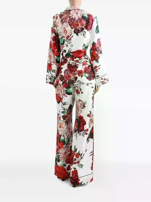 Dolce & Gabbana Floral Print Silk Trousers