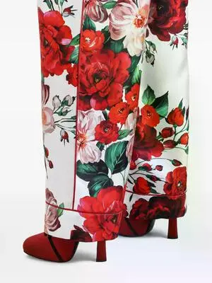 Dolce & Gabbana Floral Print Silk Trousers