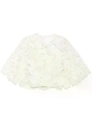Elie Saab Tulle-embroidered Blouse