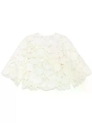 Elie Saab Tulle-embroidered Blouse