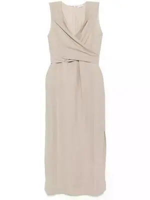 Brunello Cucinelli Wrap-effect Midi Dress