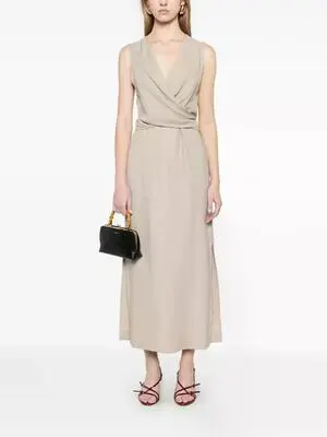 Brunello Cucinelli Wrap-effect Midi Dress