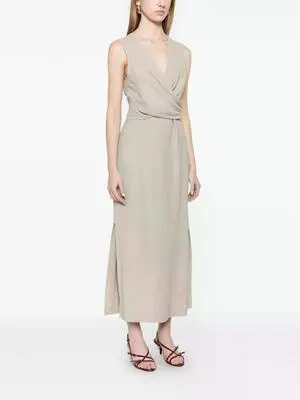 Brunello Cucinelli Wrap-effect Midi Dress