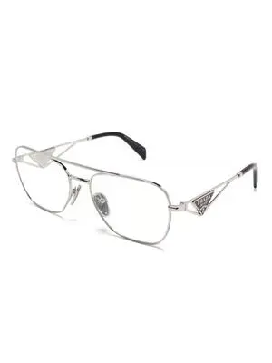 Prada Triangle-logo Aviator Glasses