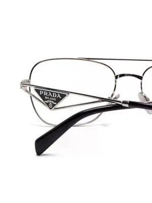 Prada Triangle-logo Aviator Glasses