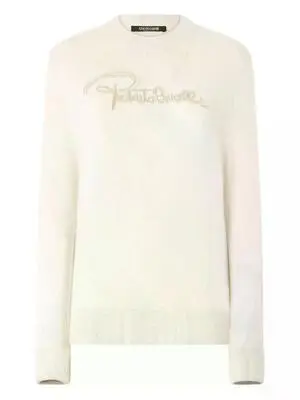 Roberto Cavalli Logo-embroidered Sweater - Neutrals