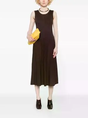 JOSEPH Ribbed Midi Dress - Brown