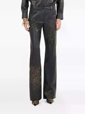 Roberto Cavalli Floral-embroidery Flared Trousers