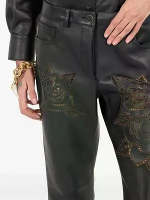 Roberto Cavalli Floral-embroidery Flared Trousers
