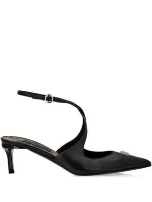 Philipp Plein 55mm Skull Strass Leather Pumps