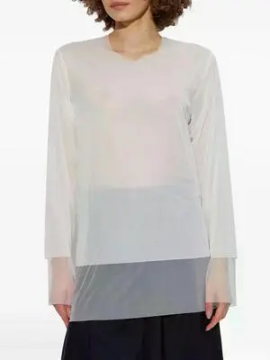 Comme Des Garçons Semi-sheer Blouse - White
