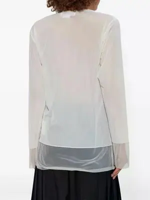 Comme Des Garçons Semi-sheer Blouse - White