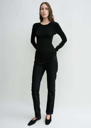 TOTEME Compact Cotton Top - Black