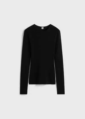 TOTEME Compact Cotton Top - Black