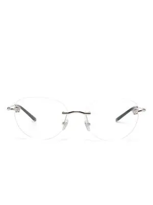 Versace Rimless Oval-frame Glasses - Silver