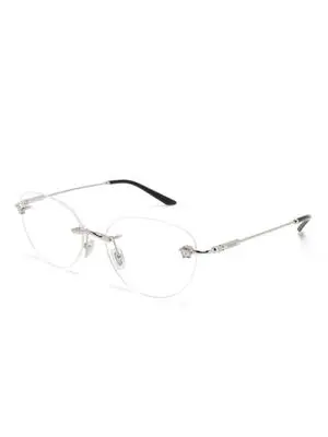 Versace Rimless Oval-frame Glasses - Silver