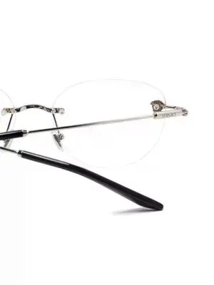 Versace Rimless Oval-frame Glasses - Silver