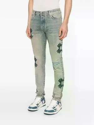 Amiri Ma Quad Appliqué Jeans - Blue