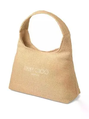 JIMMY CHOO Shoulder Bag With Embroidered Logo - Neutrals