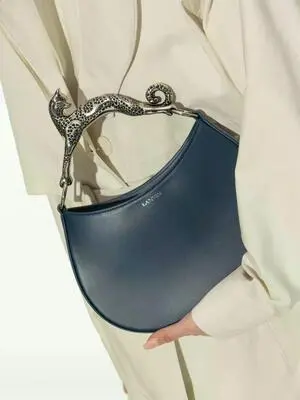 LANVIN Cat-handle Leather Tote - Blue