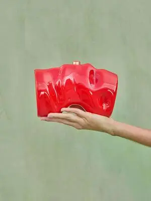 Cult Gaia Scrunch Clutch - Red