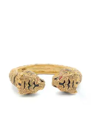 Roberto Cavalli Tiger-motif Cuff Bracelet - Gold