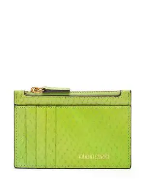 Roberto Cavalli Leather Cardholder - Green