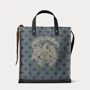 Ralph Lauren Star-print Graphic Tote Bag - Indigo/cream/brown