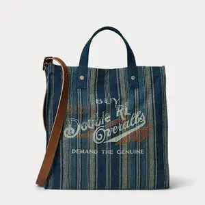 Ralph Lauren Star-Print Graphic Tote Bag Navy/cream/brown